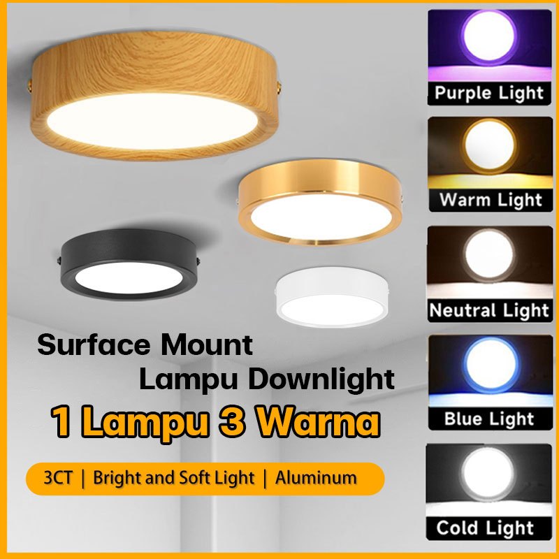 Jual CANMEIJIA Lampu Downlight 3 Warna Panel LED Lampu Plafon Lampu 5W ...
