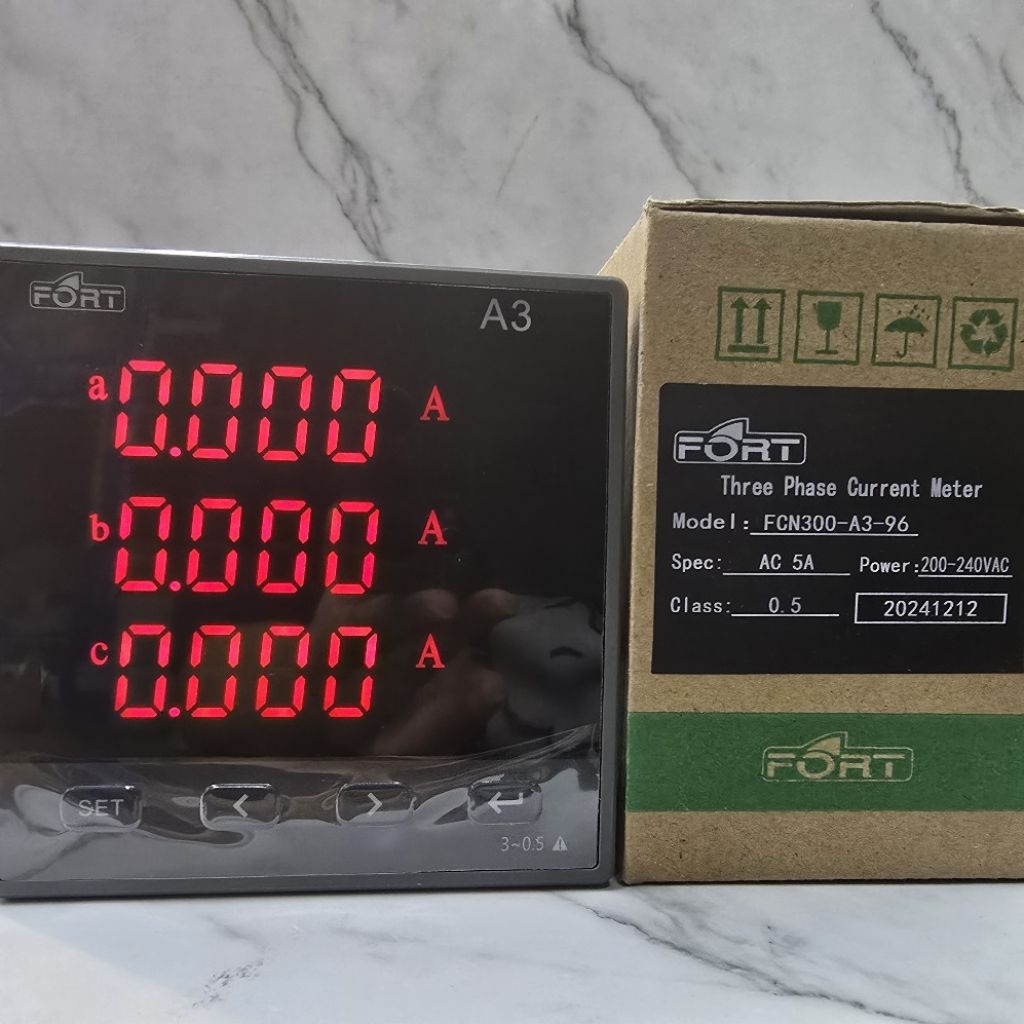 Jual FORT DIGITAL AMPERE METER 3PHASE FCN300-A3-96 Three Phase Current Meter 96*96 | Shopee ...