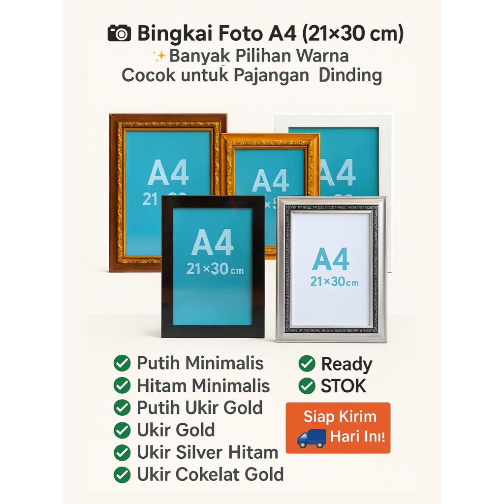 Jual Frame A4 Elegan – Cocok untuk Sertifikat & Foto | Shopee Indonesia
