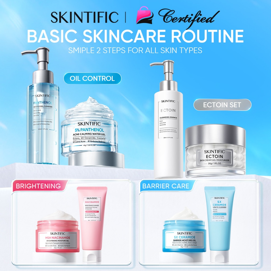 Jual [SKINTIFIC CERTIFIED] 2pcs Moisture Set | Cleanser + Moisturizer 5 ...