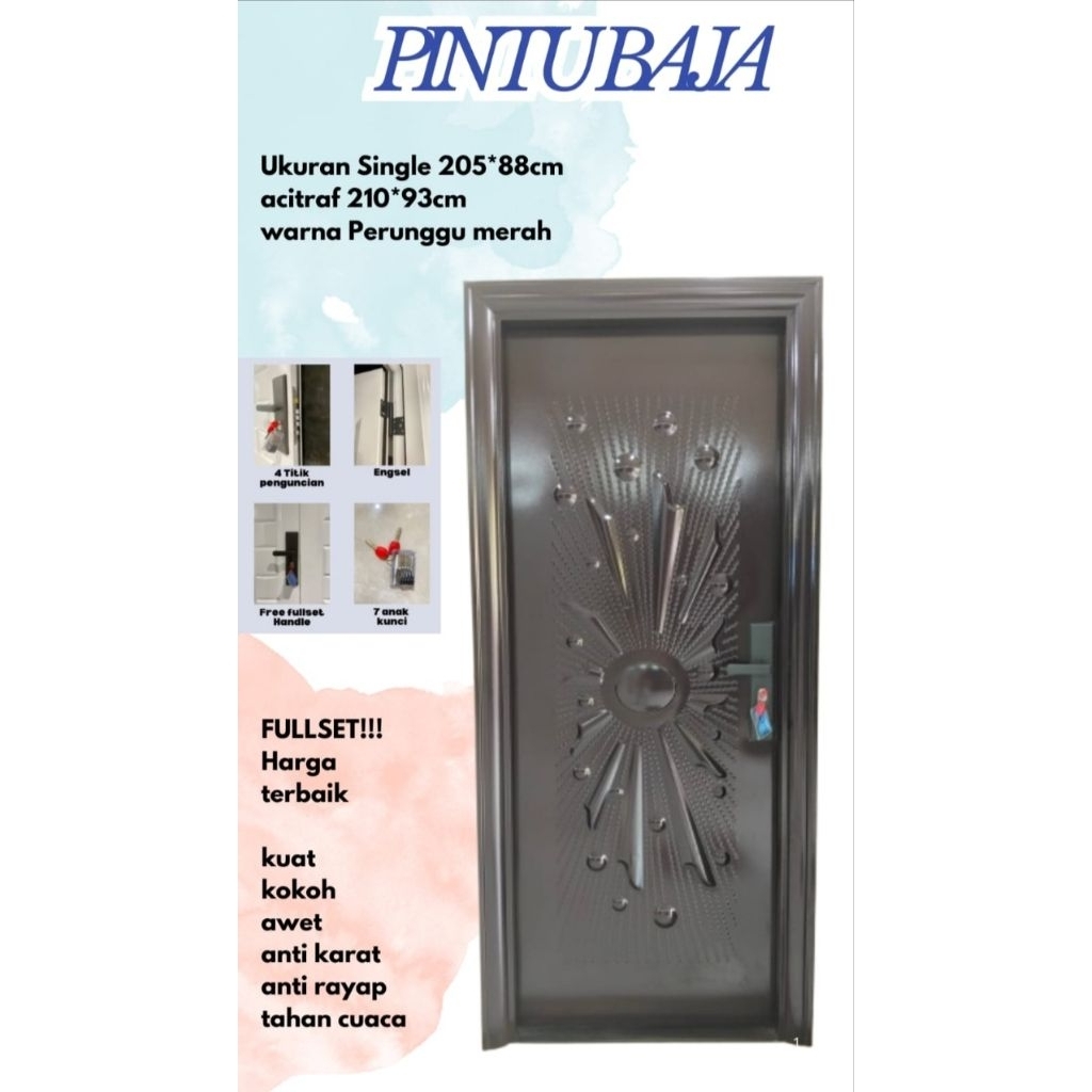 Jual PINTU BAJA SINGLE/PINTU KAMAR/PINTU UTAMA/PINTU KANTOR | Shopee ...