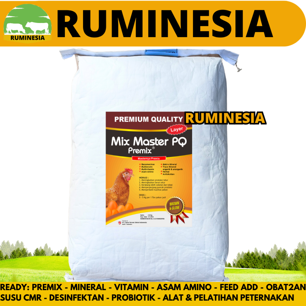 Jual MIX MASTER PREMIX LAYER PQ 30 KG 1 SAK - Premix Ayam Petelur ...