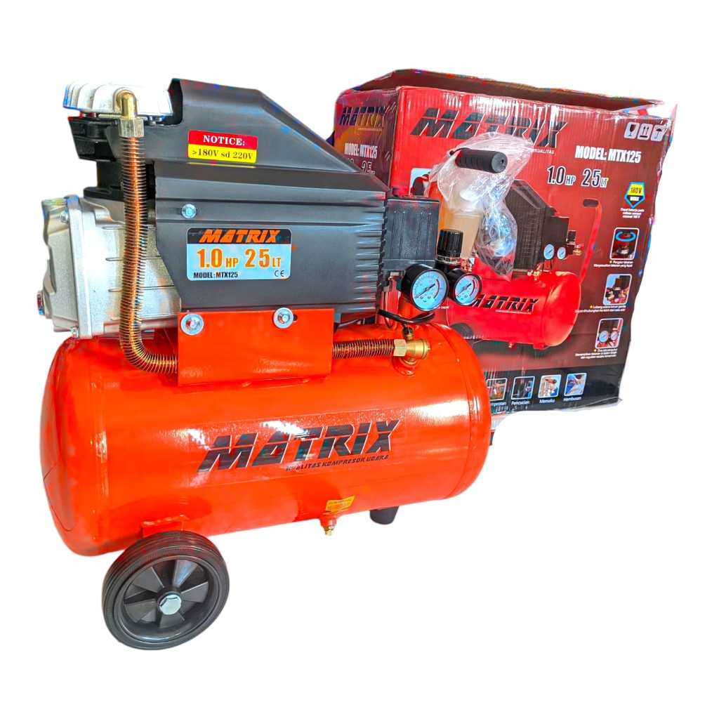 Jual Mesin Kompresor Angin Listrik MATRIX 1 HP 25 Liter MTX-125 MATRIX ...