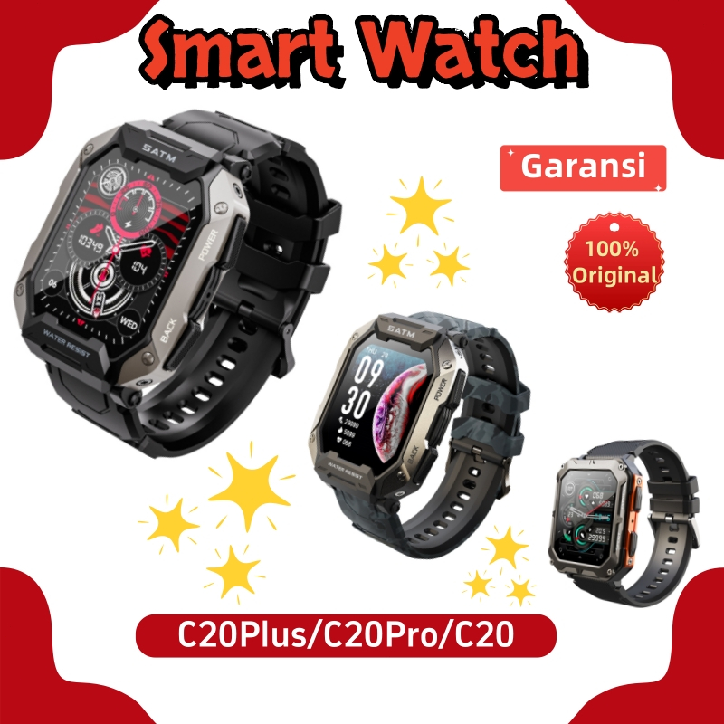 Jual C20 Military Smart Watch Men Carbon Black Ultra Army Outdoor IP68 ...