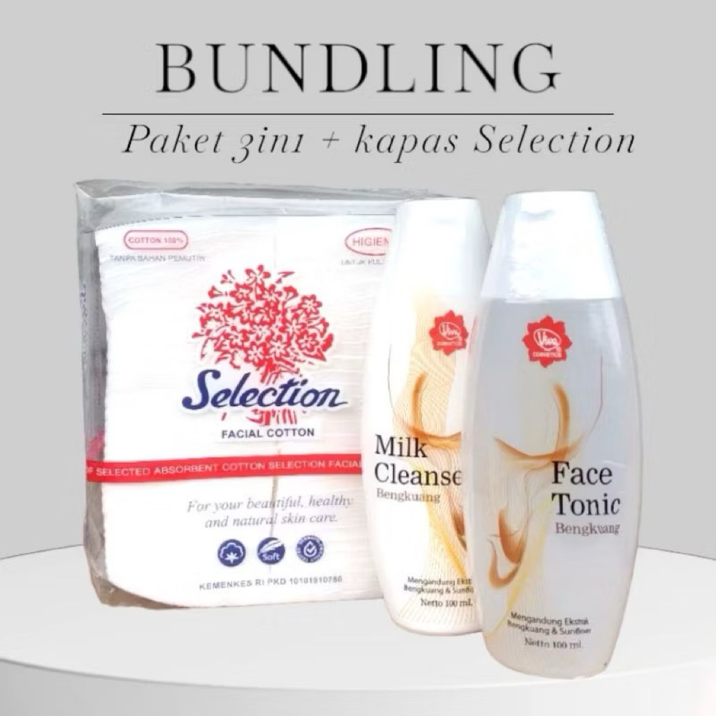 Jual Paket bundling 3in1 viva ( face tonic + milk cleanser + kapas ...
