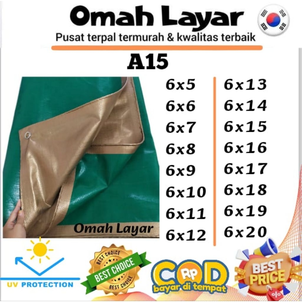 Jual Terpal plastik Korea UV A15 6x6 6x7 6x8 6x9 6x10 6x11 6x12 6x13 ...