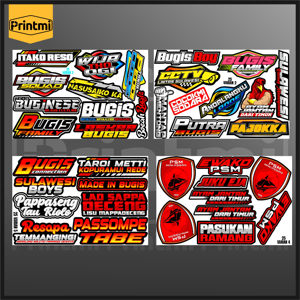 Jual Stiker Racing Pack kata Motor Helm Sticker Bugis Cttv Sulawesi ...