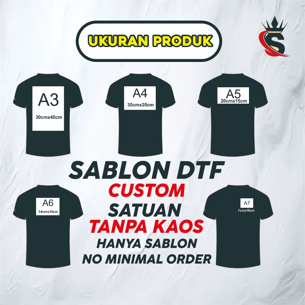 Jual Sablon Setrika DTF Custom Satuan Tanpa Kaos Tinggal Press di baju ...