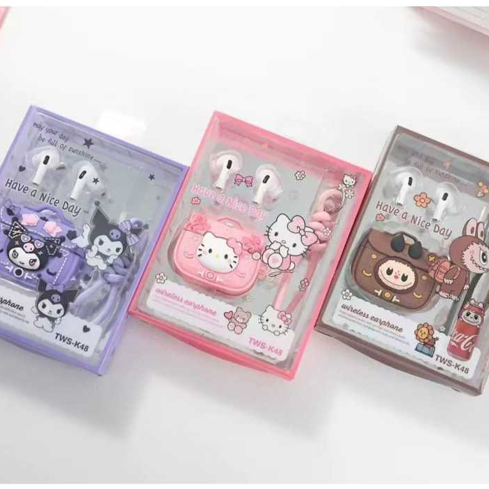 Jual K48 TWS Karakter Lucu Wireless Earphone Bluetooth Case Imut Cute ...