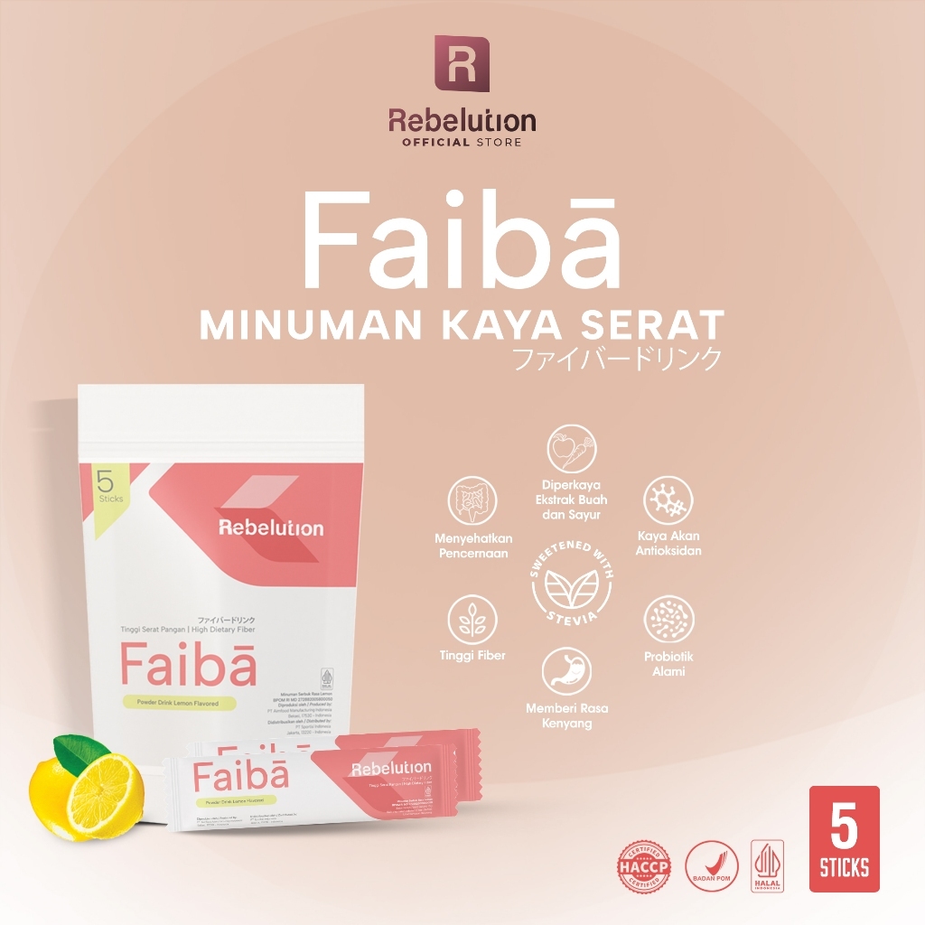 Jual Rebelution - Faiba Fiber Drink, Anti Aging, Diet & Detoks (5 Stick ...