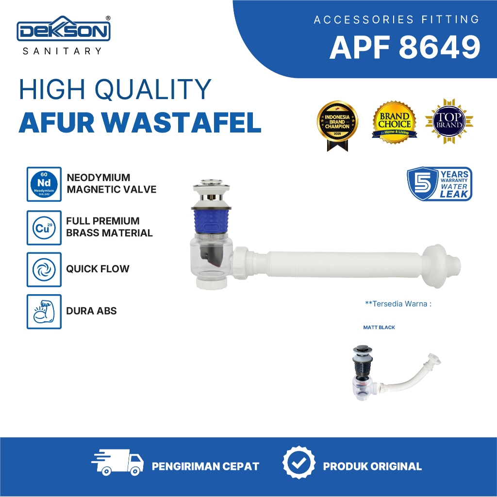 Jual DEKKSON Afur Wastafel Waste Fitting Pop Up BR+Valve+ Flex Drain ...