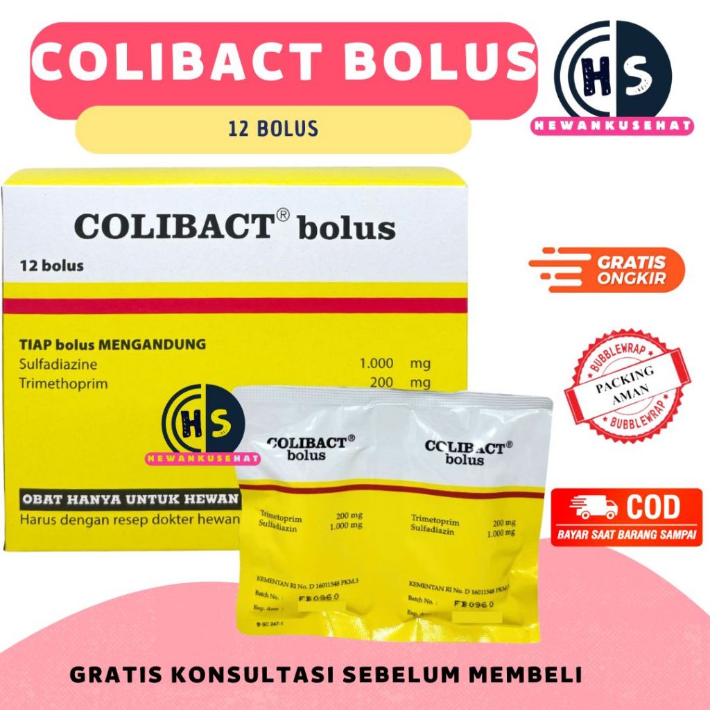 Jual Colibact 12 Bolus 1 Box (6 Strip @2 Bolus) Obat Sapi Kuda Domba ...