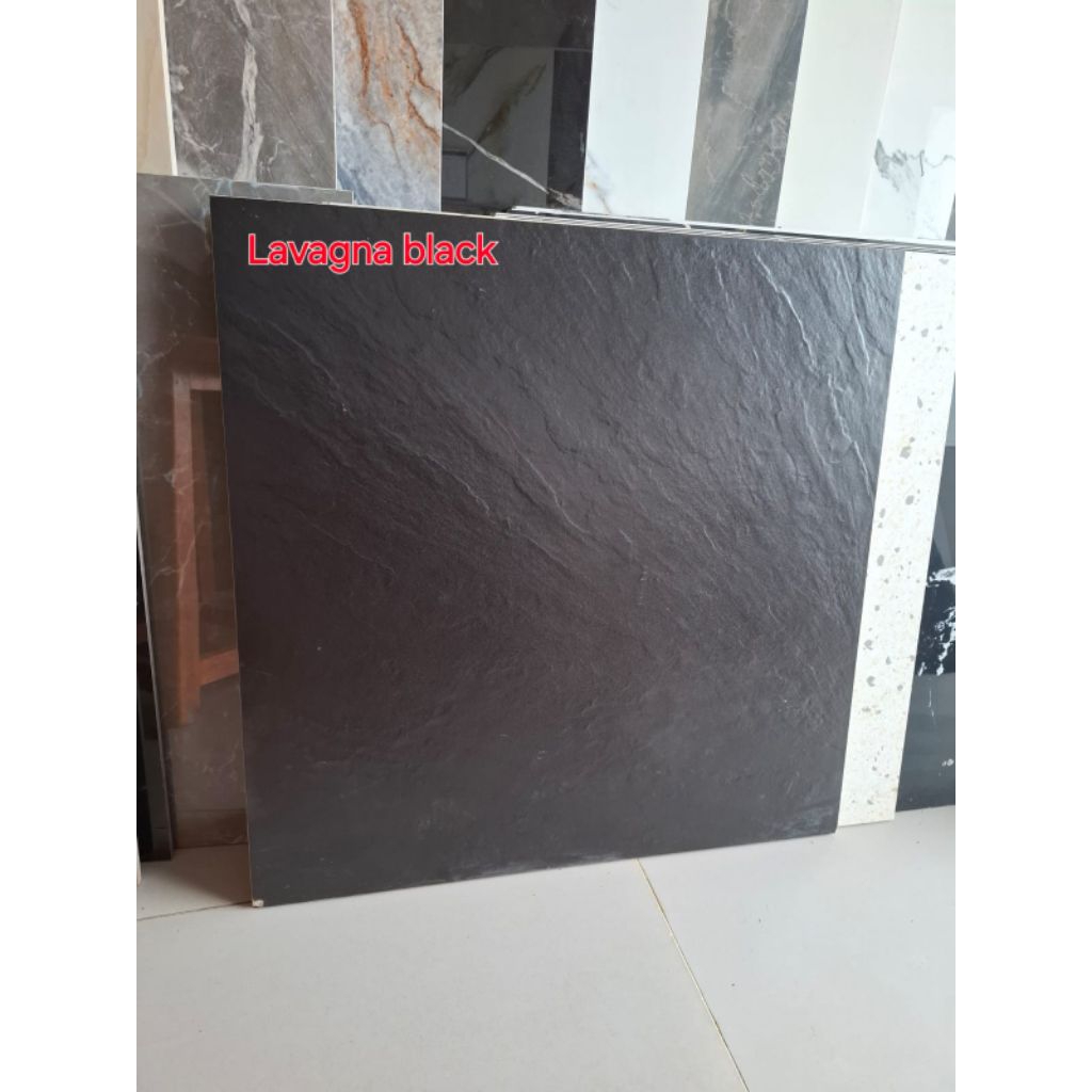 Jual Granit hitam corak batu alam kasar/carport 60x60 santos Nero ...