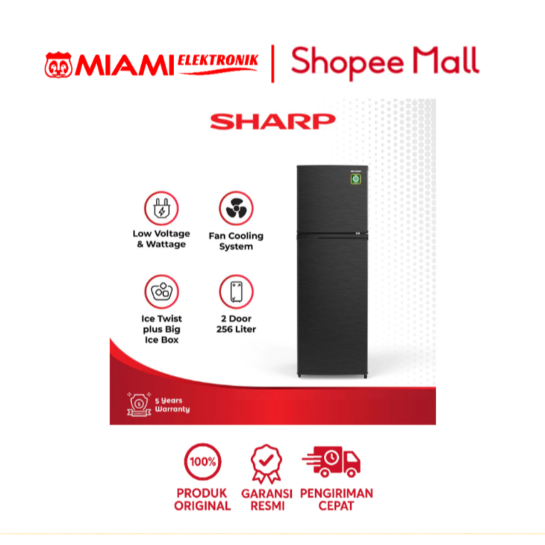 Jual SHARP SJ-236MN-HS / SJ236MNHS Lemari Es 2 Pintu 205 Liter 75 Watt ...
