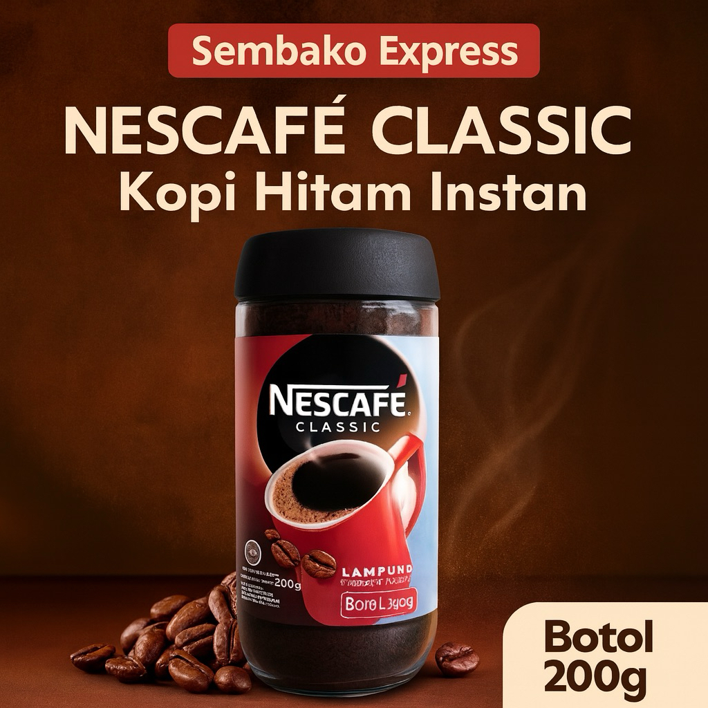 Jual Nescafe Classic Botol 200g – 100% Kopi Murni Robusta Lampung ...