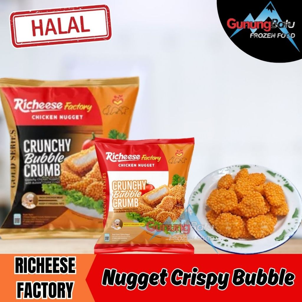 Jual RICHEESE FACTORY CHICKEN NUGGET CRUNCHY BUBBLE CRUMB 250GR-500GR ...