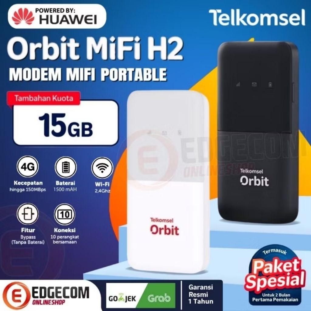 Jual Telkomsel Modem Orbit mifi H2 HUAWEI E5586 Slim Portable bundling ...