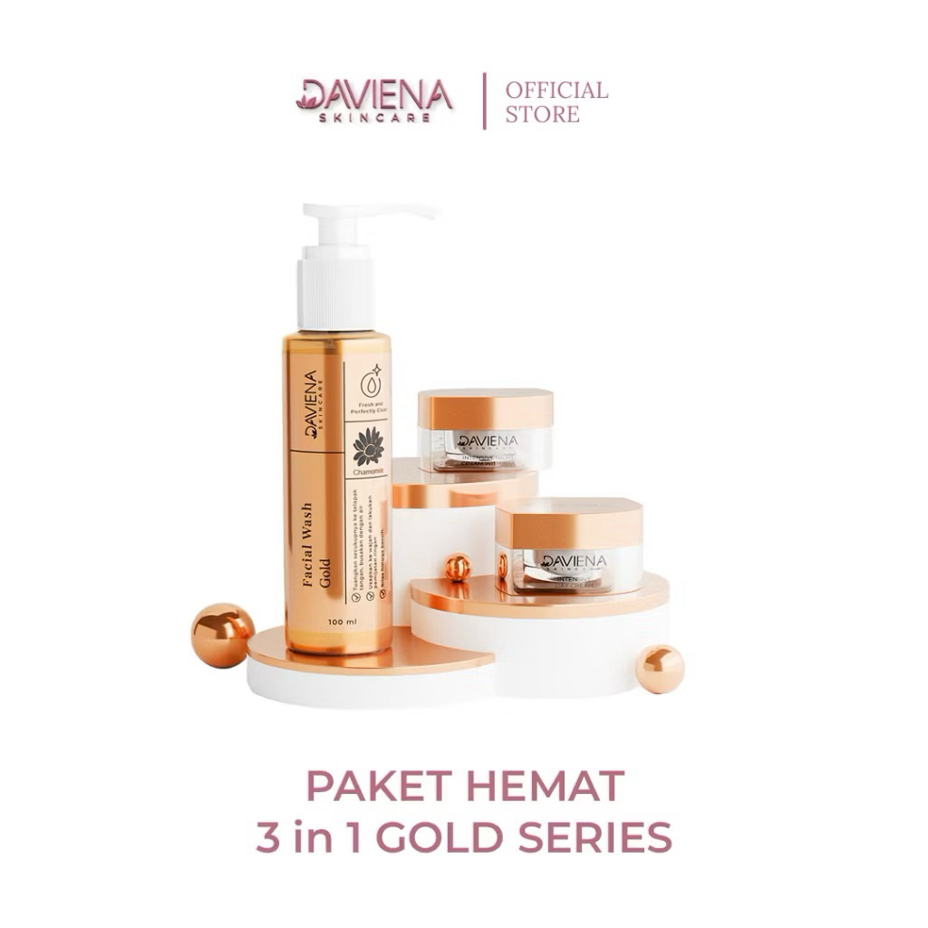 Jual PAKET HEMAT GOLD SERIES ISI 3 DAVIENASKINCARE | Shopee Indonesia