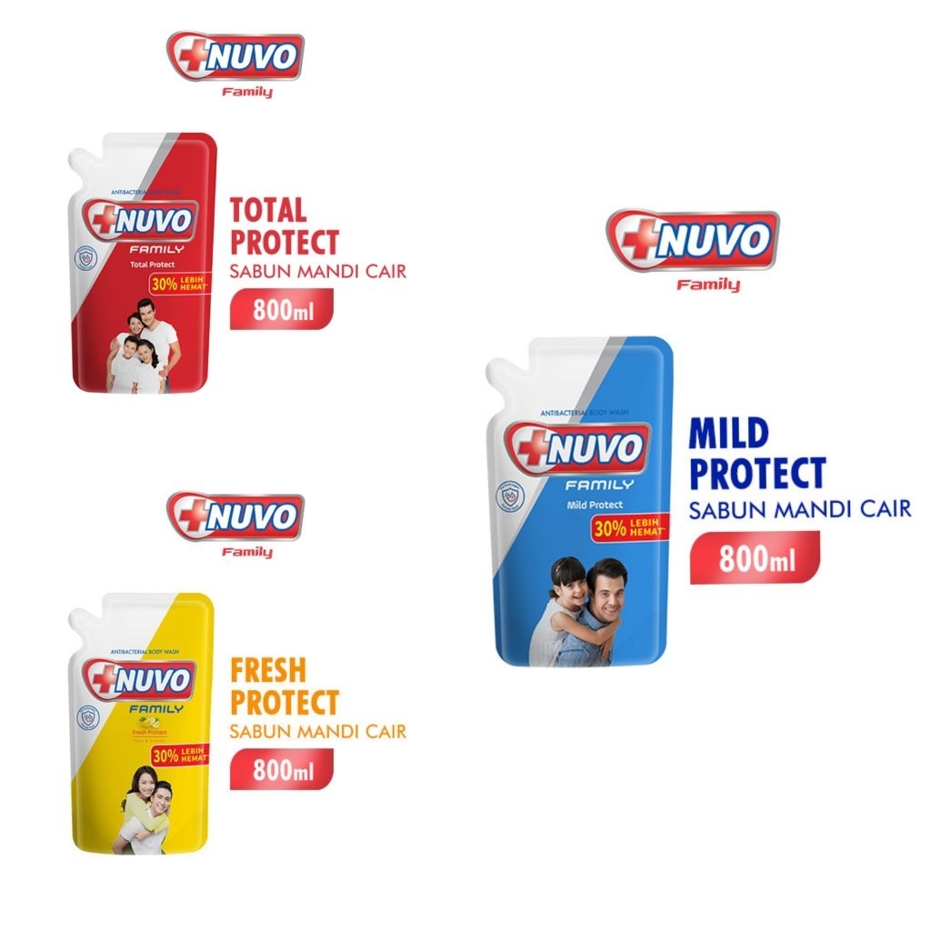 Jual 800ml sabun Cair Nuvo Family Fresh Protect Kuning Mild Protect ...