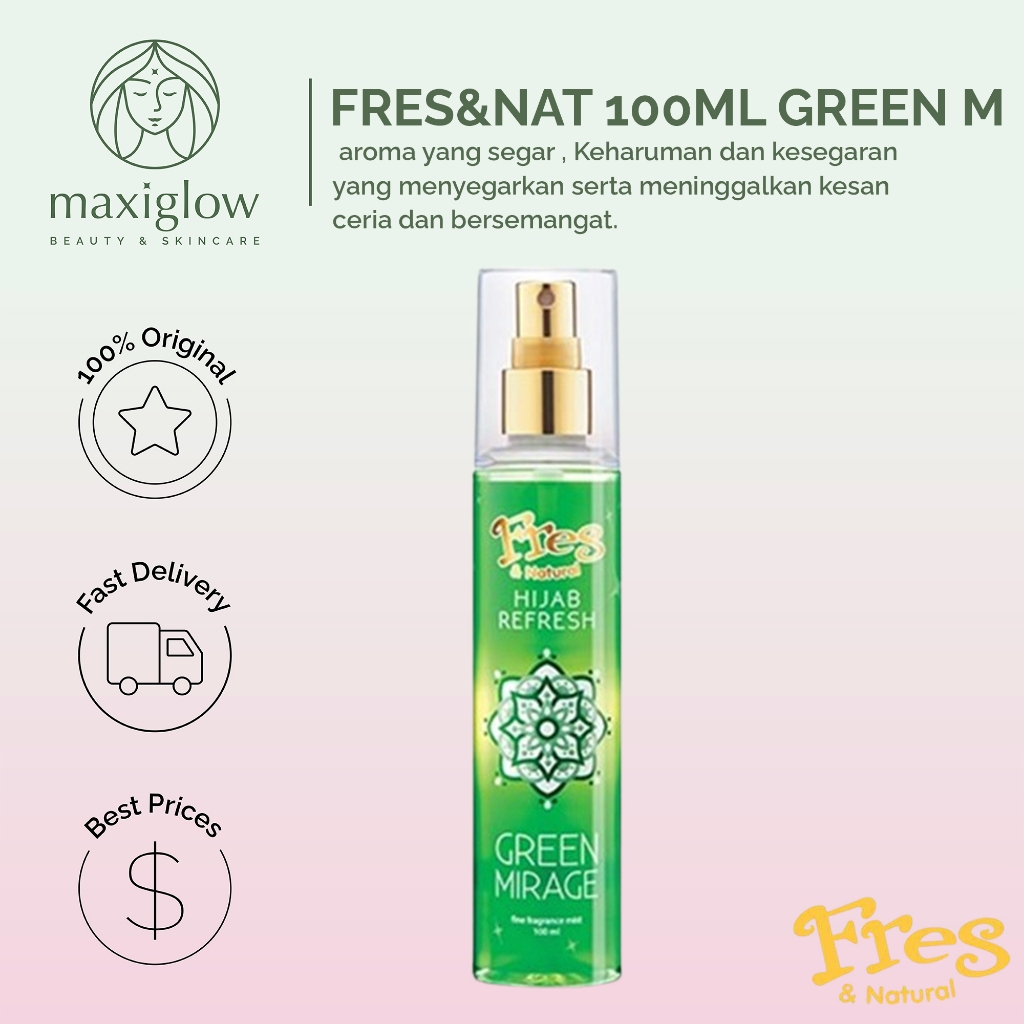 Jual Parfum Fres&Nat Green Mirage 100ml – Body Mist Cewek Aroma Daun ...