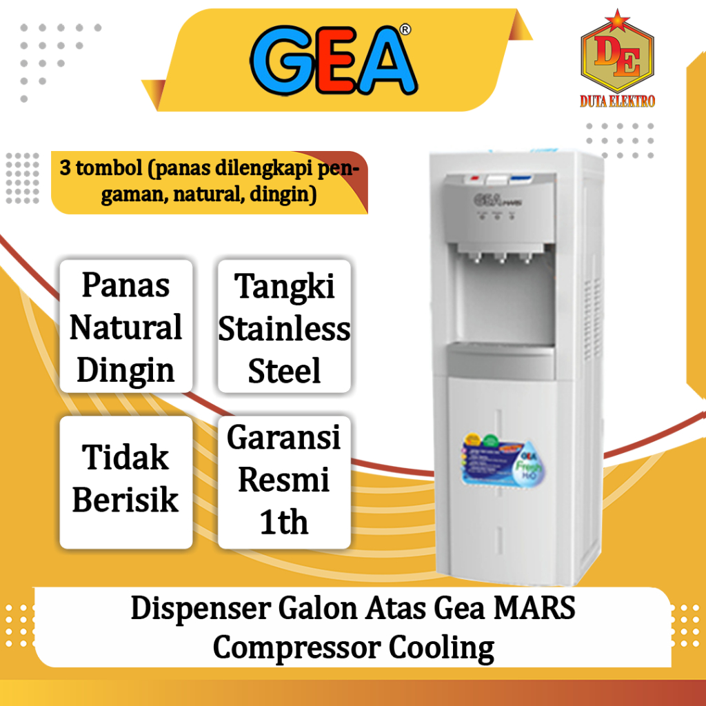 Jual Dispenser Galon Atas Gea MARS Compressor Cooling | Shopee Indonesia