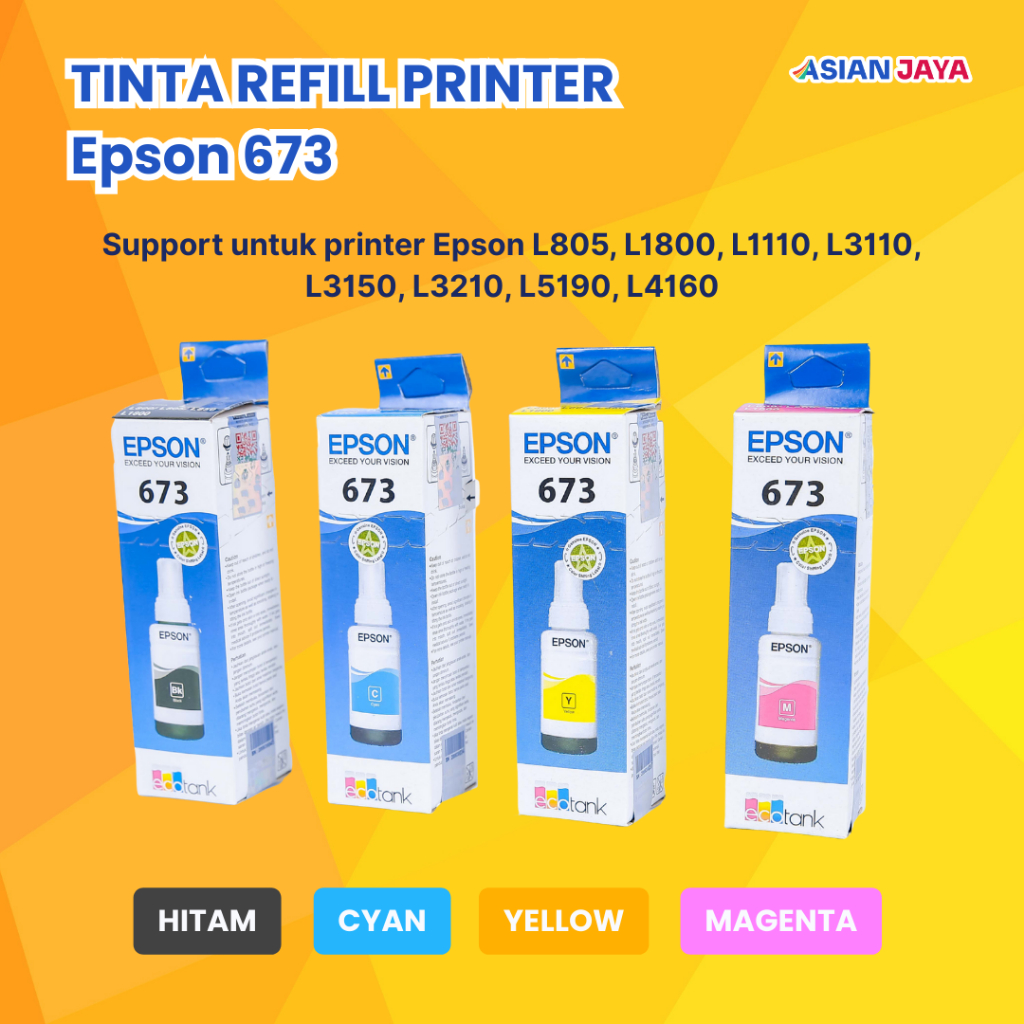 Jual Tinta Refill Printer Epson 673 Tinta untuk Printer Epson L805 ...