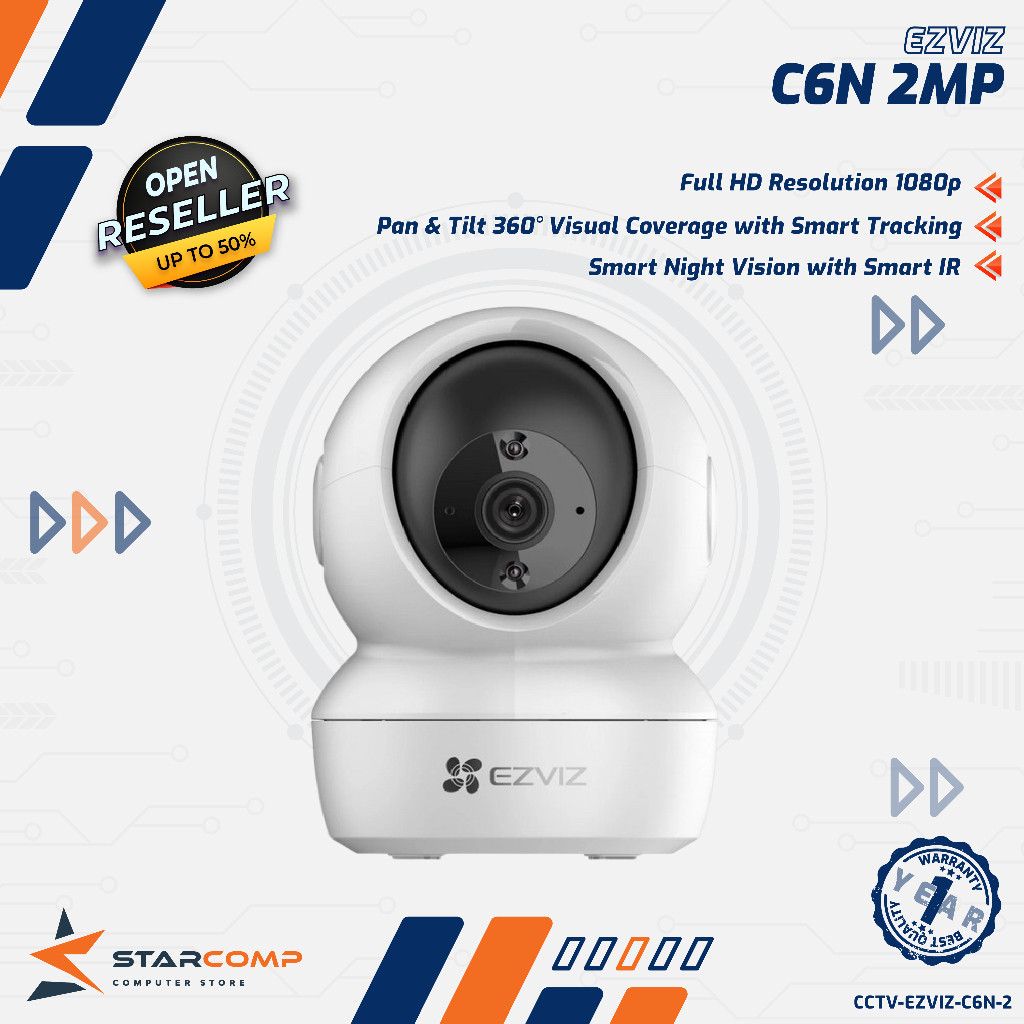Jual Ezviz C6N 2MP Smart Wifi Pan Tilt IP Camera CCTV Indoor 1080p ...