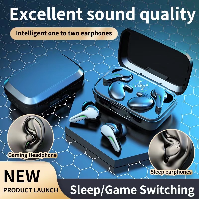Jual 4-In-1 Wireless Bluetooth TWS Dua Set Jenis Earphone Tidur dan ...