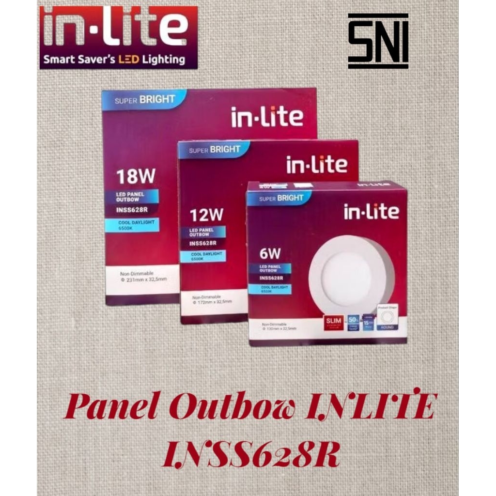 Jual InLite INSS628R Downlight Panel Outbow OB Bulat Plafon 6w, 12w ...