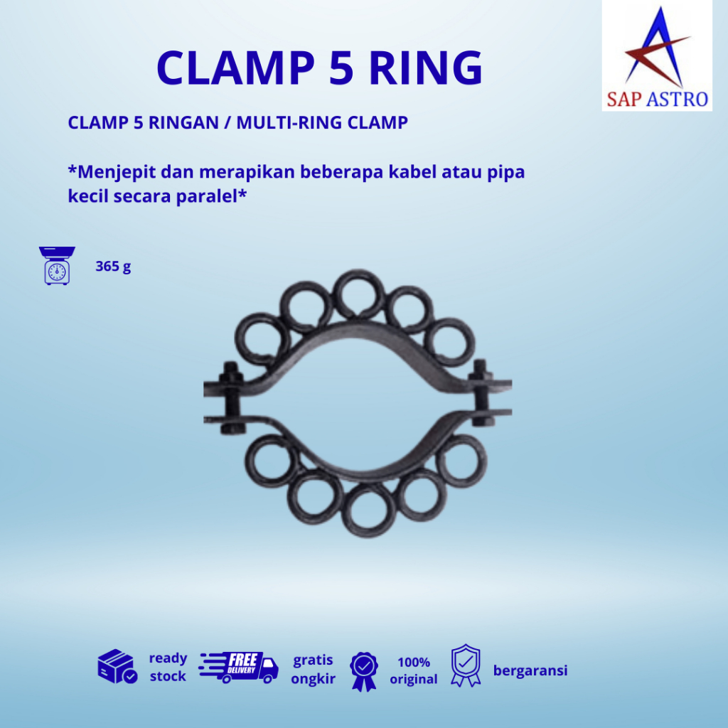 Jual CLAMP 5 RING / Clamp 5 ringan / multi-ring clamp / klem 5 cincin ...
