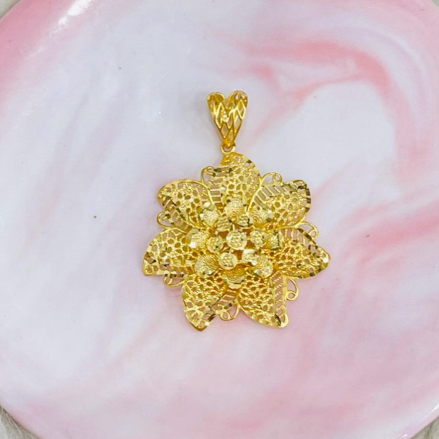 Jual liontin bunga kerawang terbaru cantik elegant emas asli kadar 700 ...
