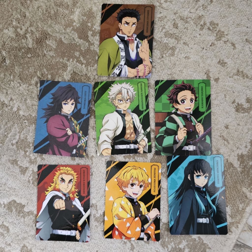 Jual kartu demon slayer familymart collectible card Demon slayer 7 pcs ...