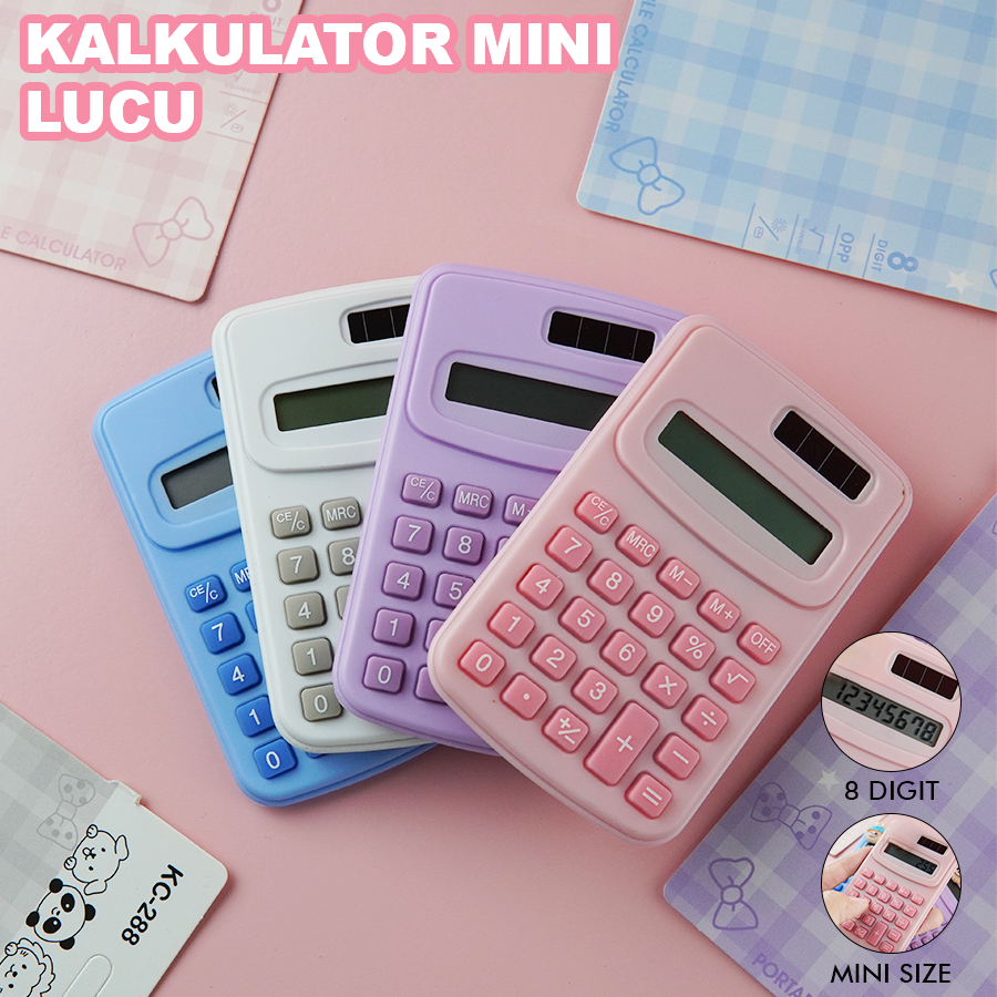 Jual Kalkulator Mini Lucu Solar 8 Digit – Portable Estetik Sekolah ...
