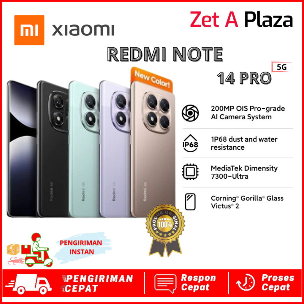 Jual REDMI NOTE 14 PRO 5G_IP68_8/256GB.12/512GB_NFC_Tahan cipratan air ...