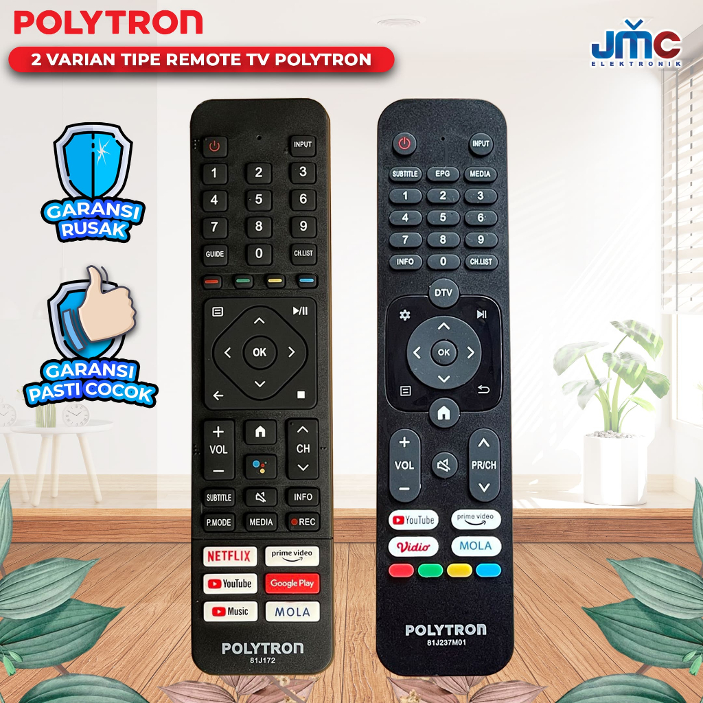 Jual Remote Remot TV LCD LED Smart Polytron 81J237 81J237M01 81J172 ...
