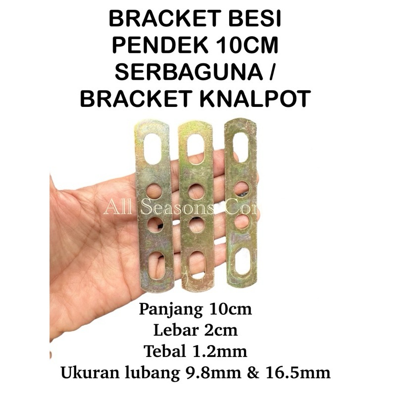 Jual Breket Plat Bolong Brecket Serbaguna Breket Knalpot 10 cm Breaket ...