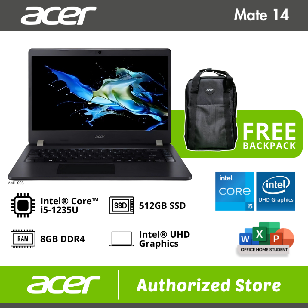 Jual ACER MATE 14 AM1 005 I5 1235U 8GB 512GB SSD 14" IPS WUXGA W11H ...