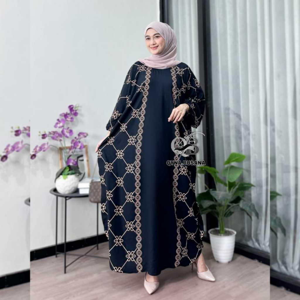 Jual Kaftan Motif Khalisa Ld 180 cm Kaftan Panjang Muslim Wanita Nyaman ...