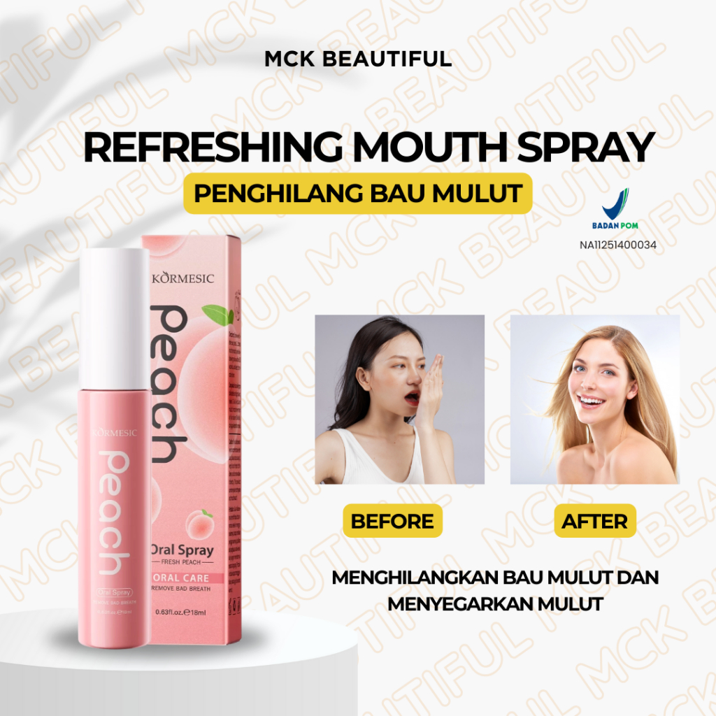 Jual Mouth Spray Untuk Bau Mulut Fresh Cool Peach Mouth Spray Bpom ...