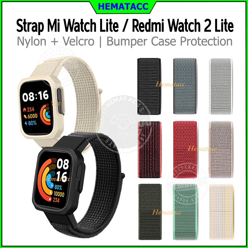 Jual Strap Redmi Watch 2 Lite / Mi Watch Lite Nylon + Case TPU Tali Jam Mi Watch Nilon Velcro ...