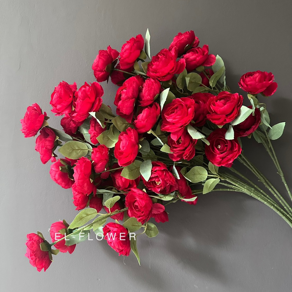 Jual BUNGA ARTIFICIAL Peony Inggris 5 Kuntum Bunga Artificial Dekorasi ...