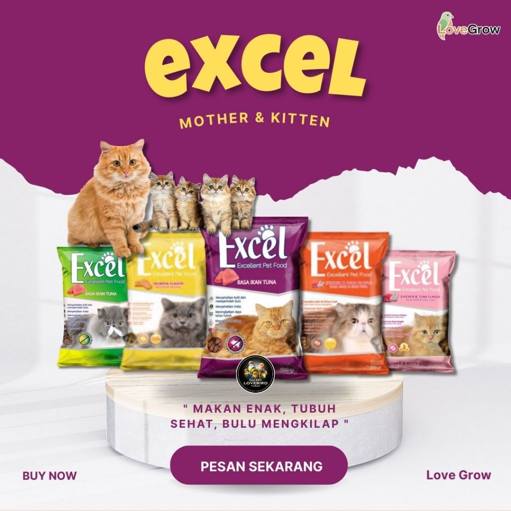 Jual Excel Makanan Kucing 500 Gram / Excel Makanan Kucing | Shopee ...