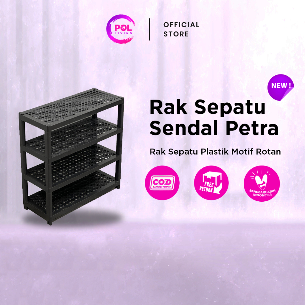 Jual POL - Rak Sepatu Sendal Petra Rotan Plastik | Shopee Indonesia