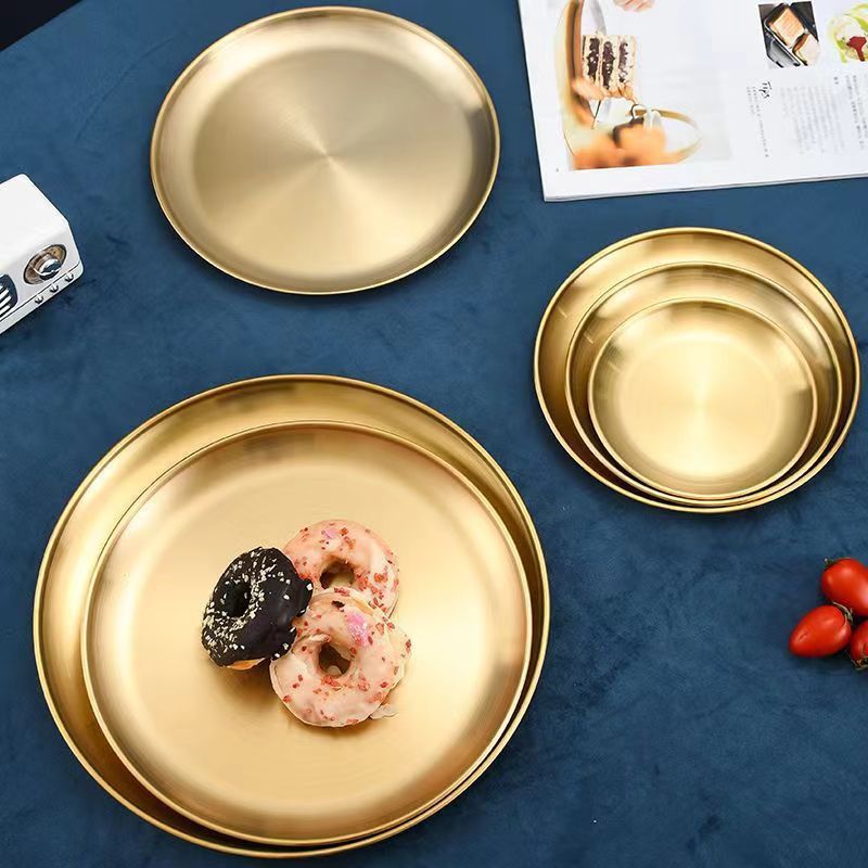 Jual Piring gold Piring stainless Gold Korea/Piring Makan Mewah/Piring ...