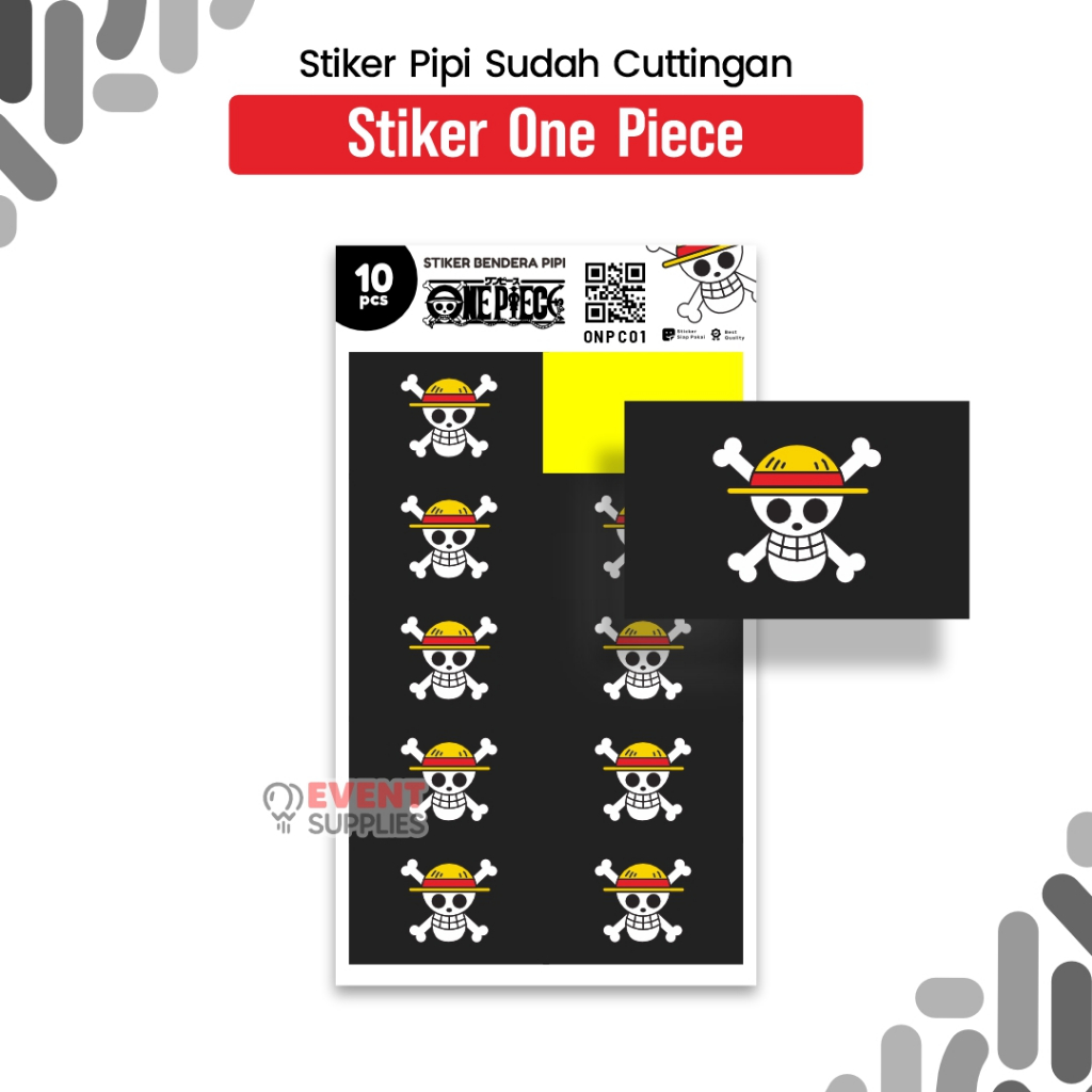 Jual Sticker Pipi One Piece Mugiwara Tengkorak Hitam isi 10 Original ...