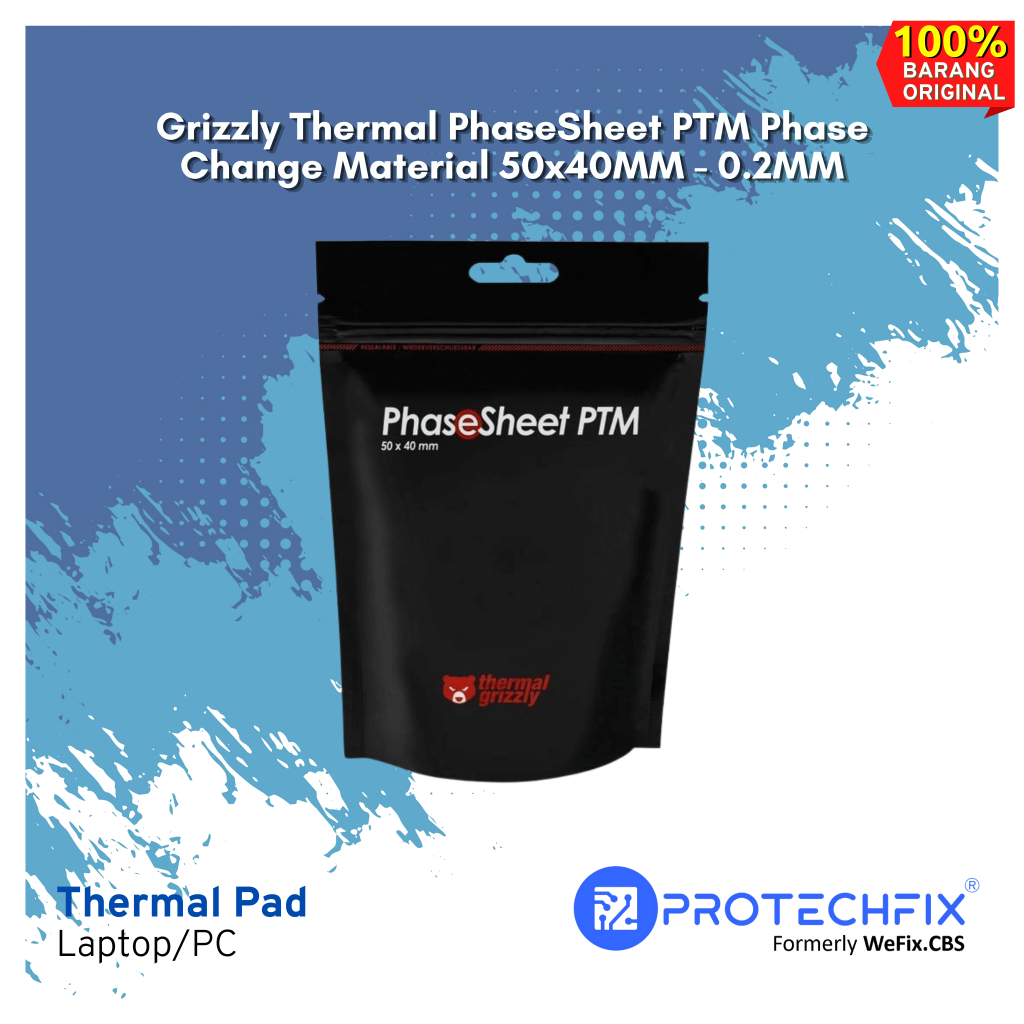 Jual Grizzly Thermal PhaseSheet PTM Phase Change Material 50x40MM - 0 ...