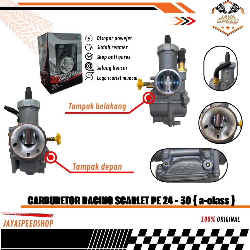 Jual CARBURETOR KARBURATOR KARBU SCARLET RACING CARBU PE 24 26 28 30 a ...