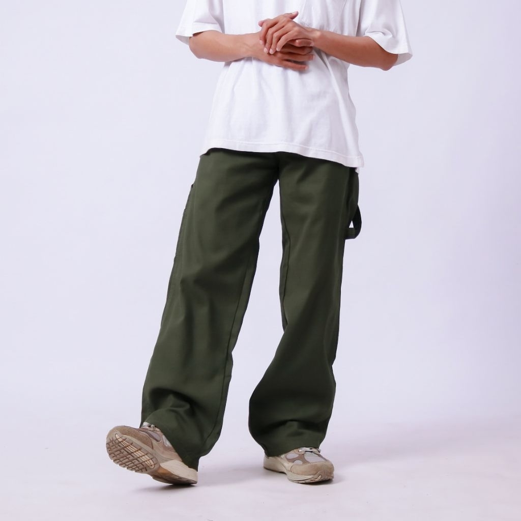 Jual YS- Carpenter Pants Celana Carpenter Losse Fit Chino Hijau Army ...
