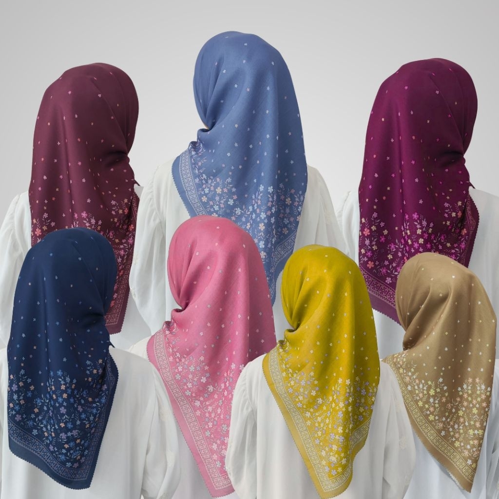 Jual Hijab segiempat motif premium-Hijab printingsublim motif bunga ...