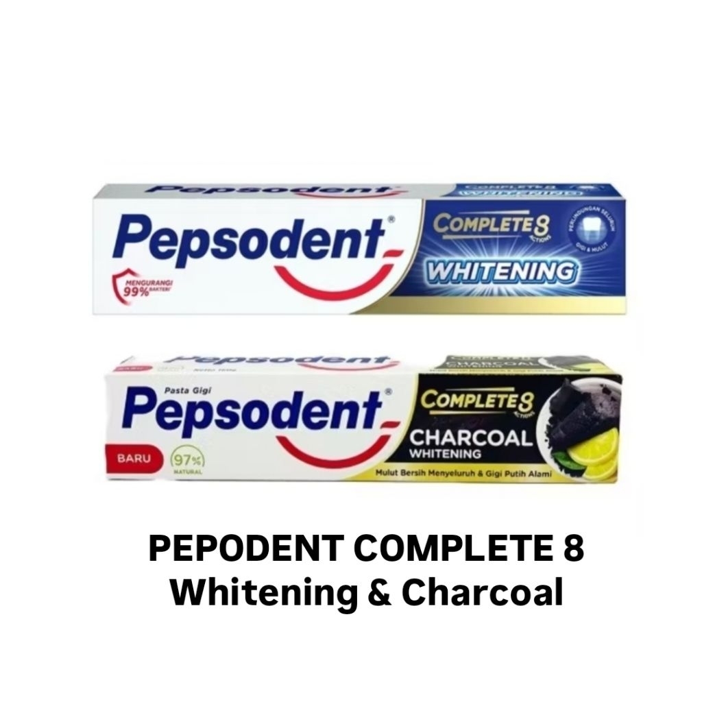 Jual PEPSODENT PASTA GIGI PLUS WHITENING/ CHARCOAL COMPLETE 8-190GR ...